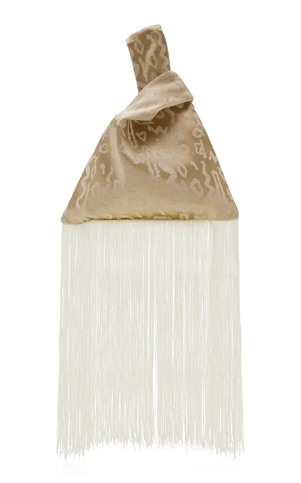 MÉLISSE The Champagne Knot Bag In Champagne Jacquard