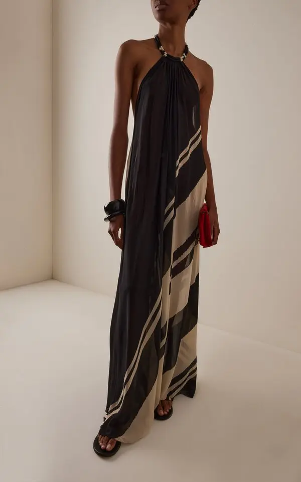 Johanna Ortiz Tactile Winds Chiffon Maxi Dress