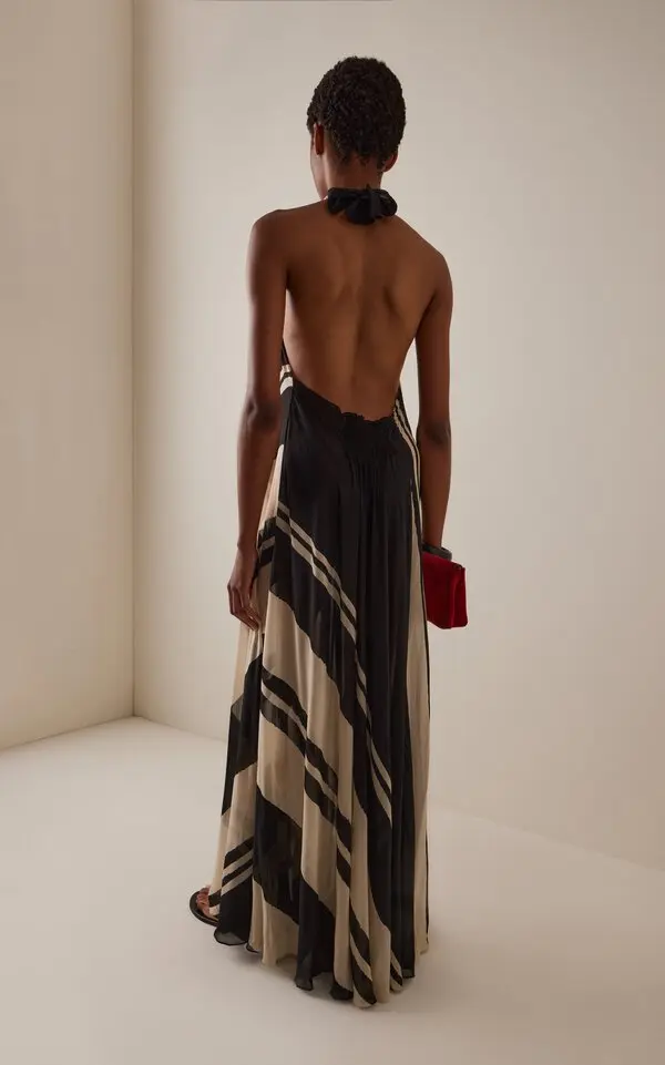 Johanna Ortiz Tactile Winds Chiffon Maxi Dress