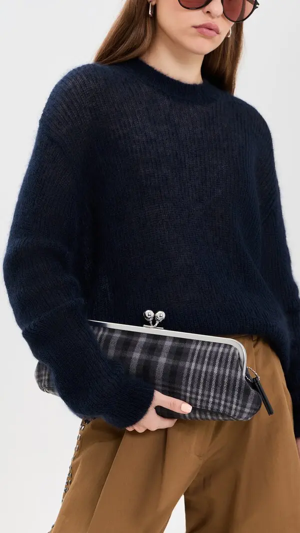 COACH Runway Plaid Kisslock Frame Shoulder Bag