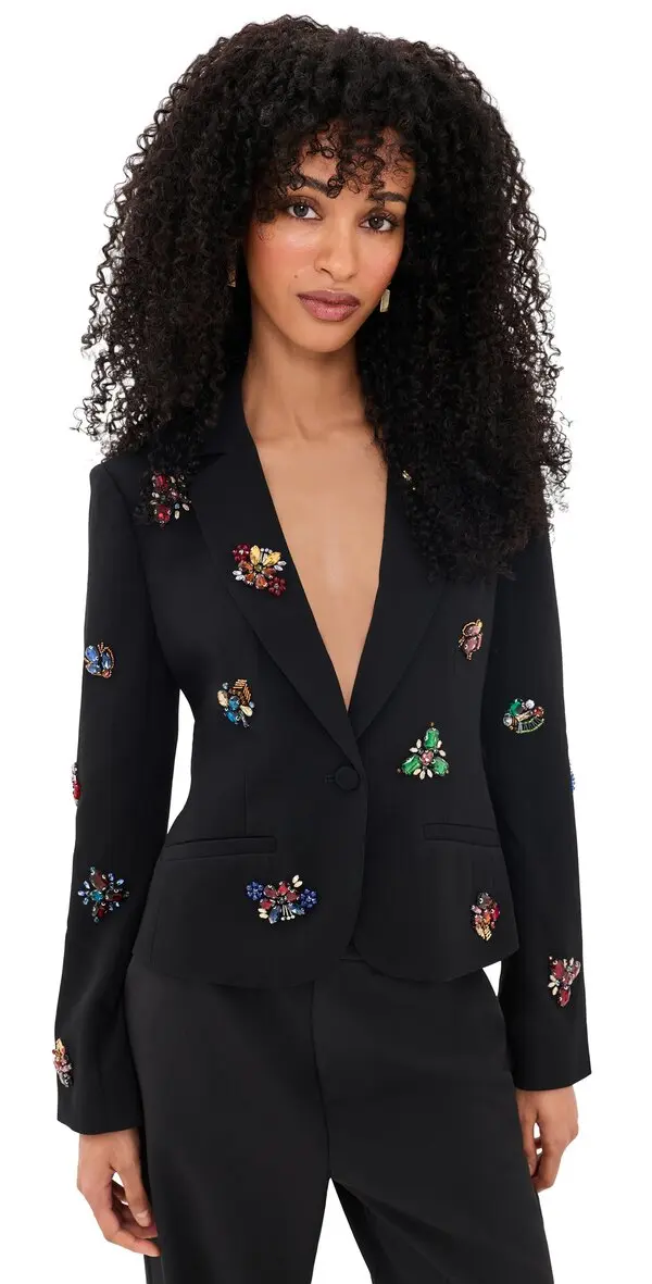 Cinq À Sept Crown Jewel Le Petit Karlie Blazer - Black/multi