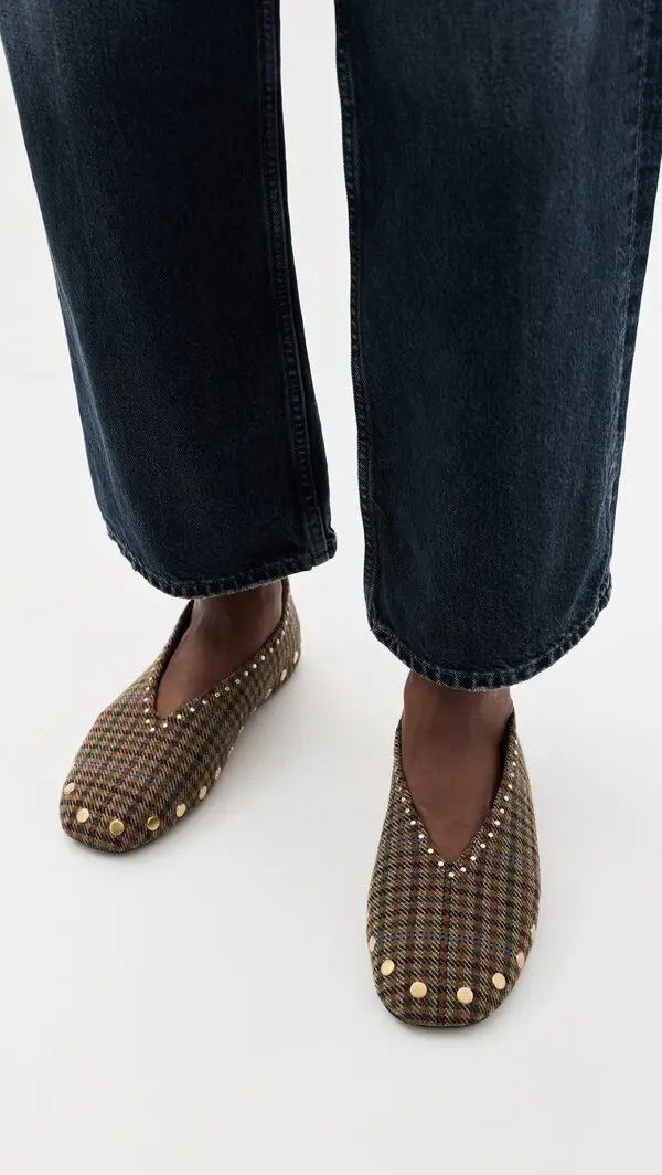 GANNI Jenny Heavy Twill Ballerina Flats