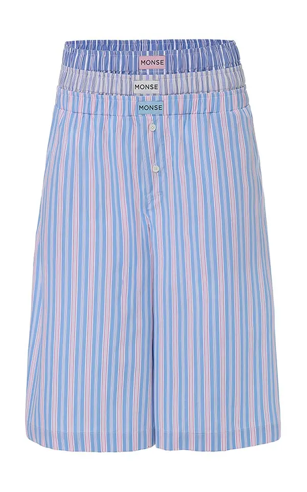 Monse Triple Waistband Stretch-cotton Midi Shorts - Multi