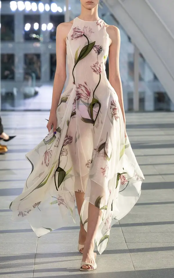 Monse Tulip Silk Midi Dress