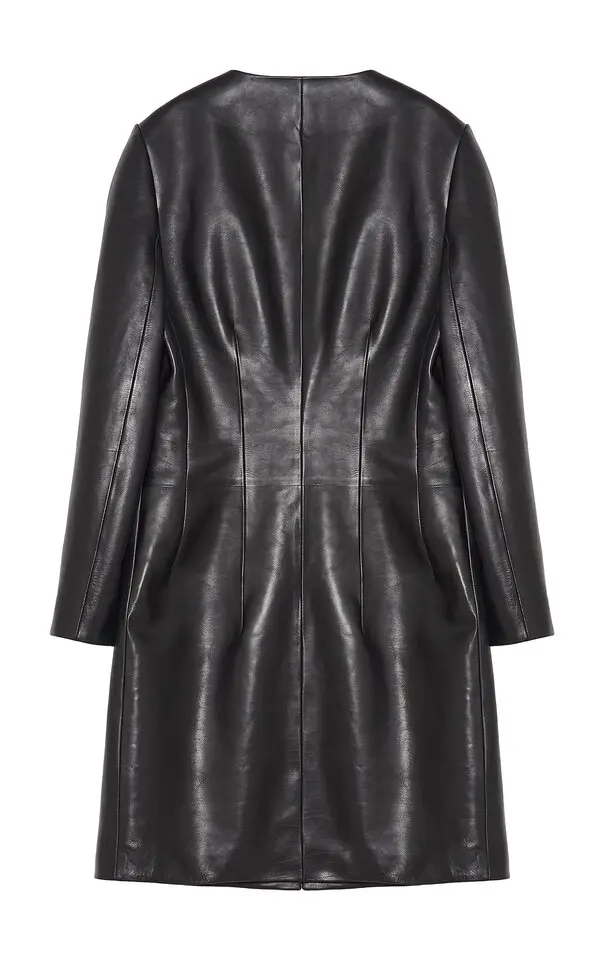 JIL SANDER Leather Coat - Black