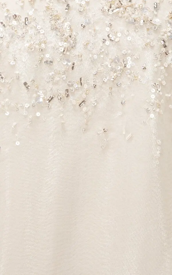 MARMAR HALIM Embroidered Silk Chiffon Maxi Dress - Ivory