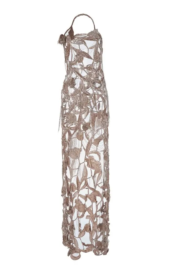Monse Tulip Metallic Lace Mini Dress