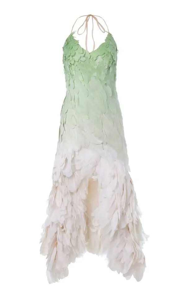 Monse Gradient Feathered Gown - Multi