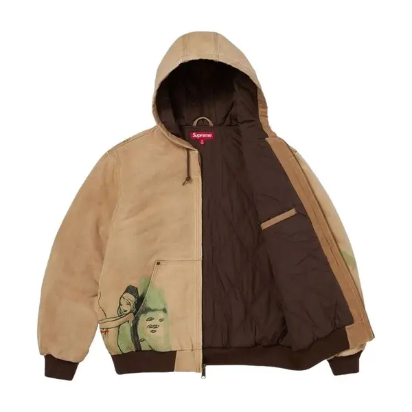 Supreme Fw26 X Rita Ackermann Hooded Work Jacket - Tan