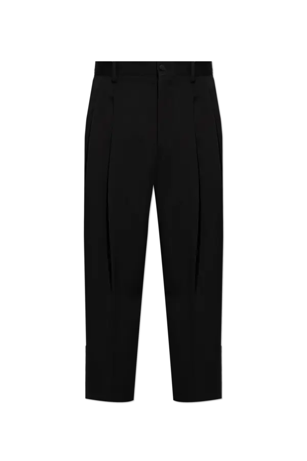 Dolce & Gabbana Pleated Wool Trousers - Black