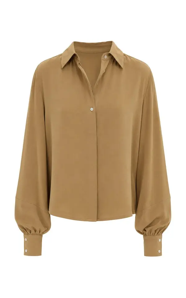 CURATORIA Azabache Silk Shirt - Tan