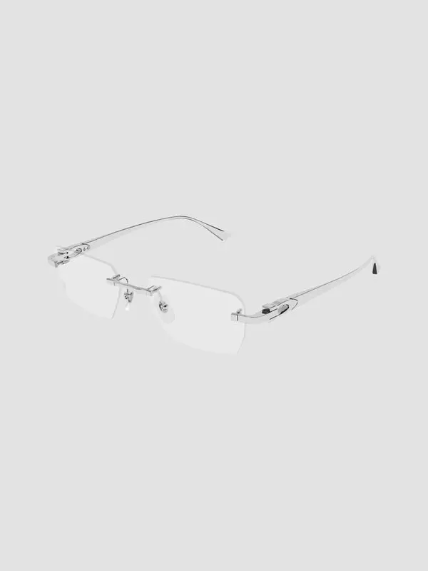 Cartier Motifs De Ct0662o Rimless Rectangular Optical Glasses - Silver