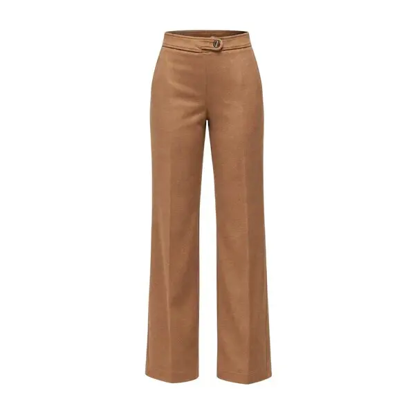 HUMANS & LAND Camel Wool Straight Pants - Brown