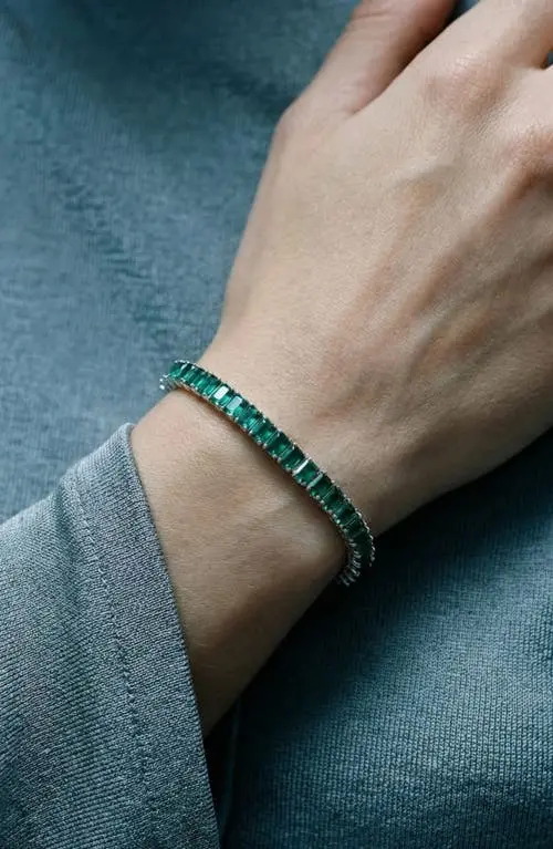 THE M JEWELERS Emerald Green Tennis Bracelet