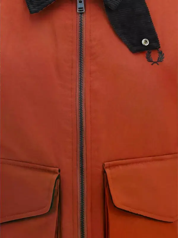 Fred Perry Corduroy-collar Logo-embroidered Military Jacket