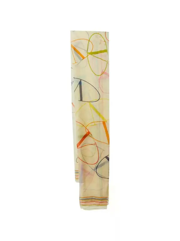 Valentino Garavani Vlogo-print Silk Scarf - Neutrals