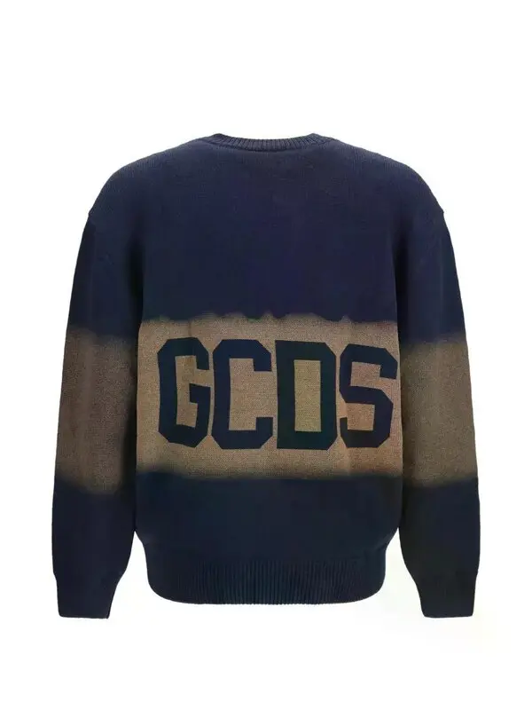Gcds Logo-intarsia Spray-effect Sweater
