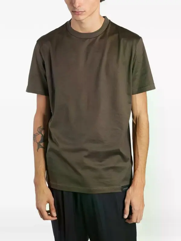 LOW BRAND Logo-patch T-shirt - Brown