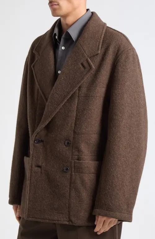 LEMAIRE Short Double Breasted Wool & Alpaca Coat