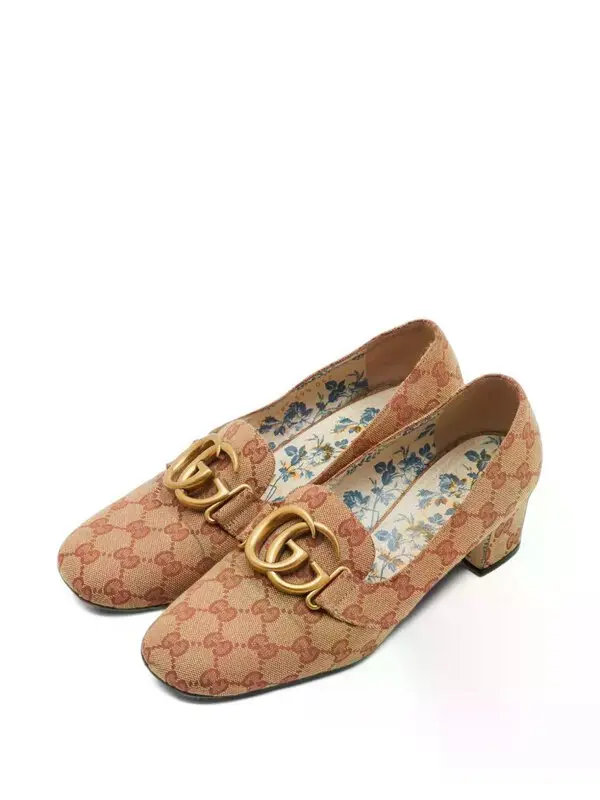 Gucci Gg Marmont Canvas Heeled Loafers