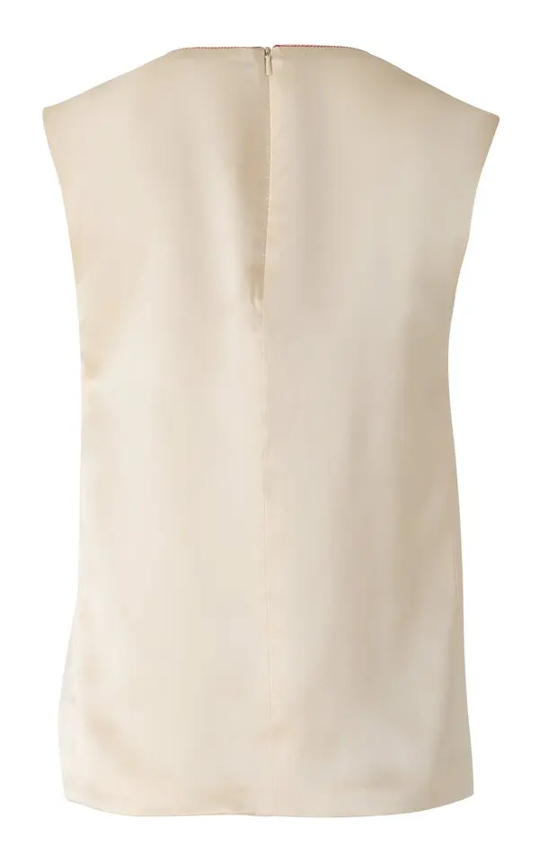KATE HUNDLEY Exclusive Lace-inset Silk Tank Top - Ivory