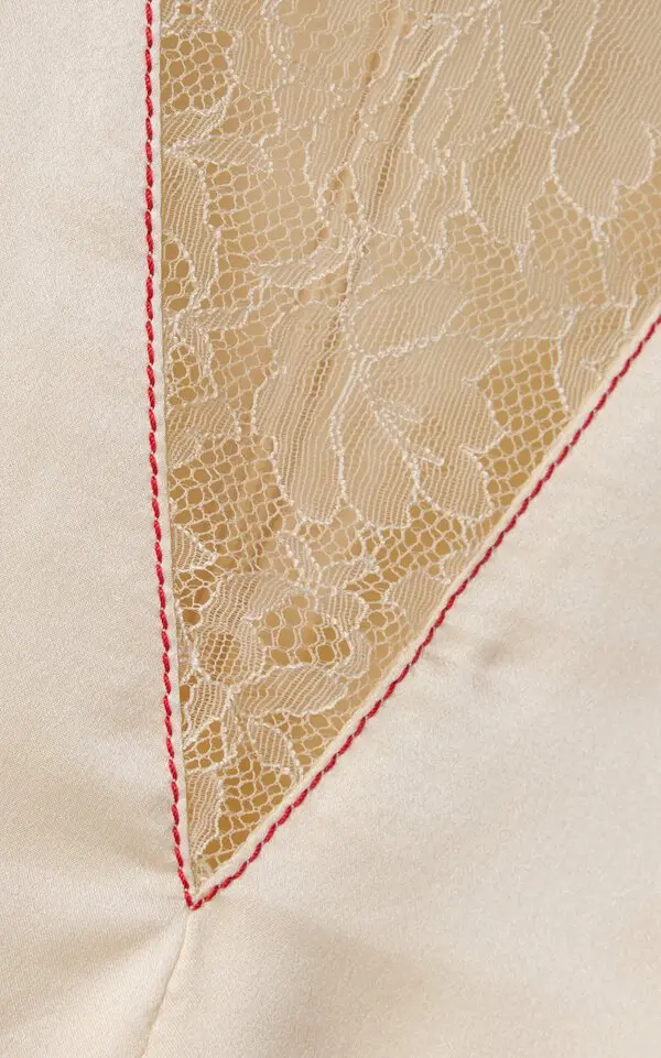 KATE HUNDLEY Exclusive Lace-inset Silk Tank Top - Ivory