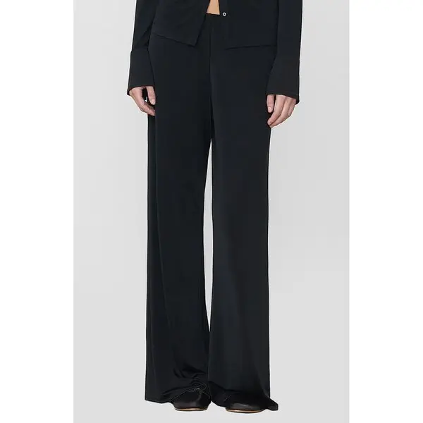 Eterne Rue Wide Leg Jersey Pants - Black