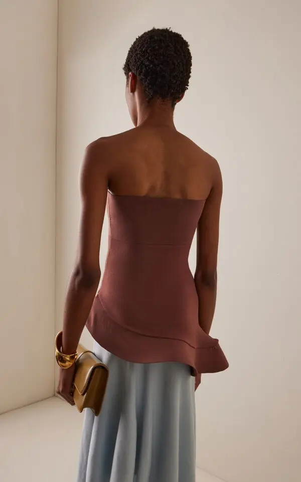 DIOTIMA Exclusive Strapless Flounce Knit Top