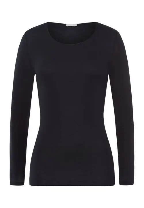 Hanro Cotton Seamless Cotton Knit Top - Black