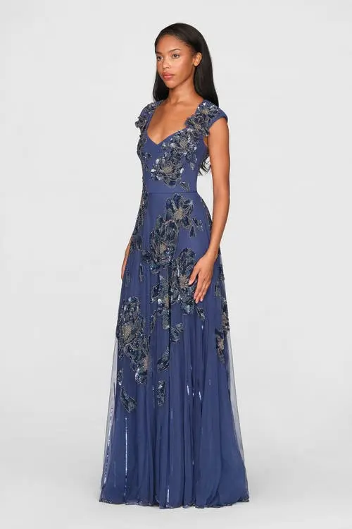 Theia Alexis Beaded Gown