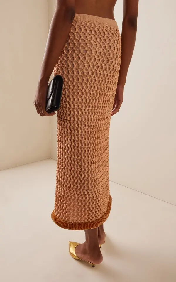 DIOTIMA Castries Embellished Cotton-blend Midi Skirt