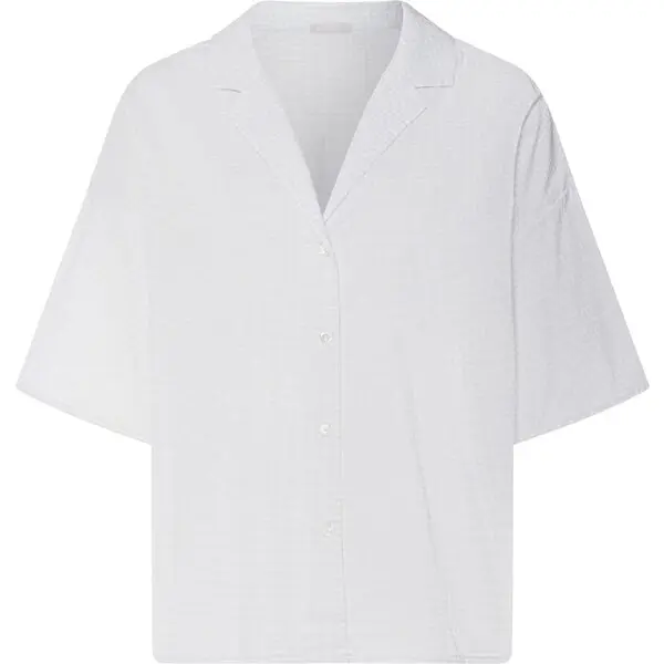 Hanro Sleep And Lounge Button Front Shirt - Squared Sky
