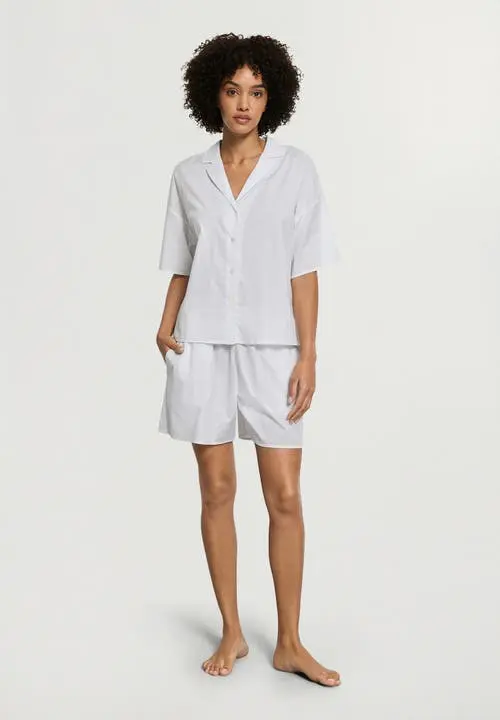 Hanro Sleep And Lounge Button Front Shirt - Squared Sky