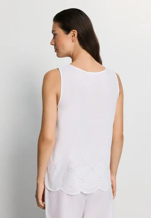 Hanro Lumi Scalloped Cotton Tank Top