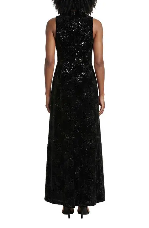 Alex Evenings Sleeveless Sequin Velvet Dress