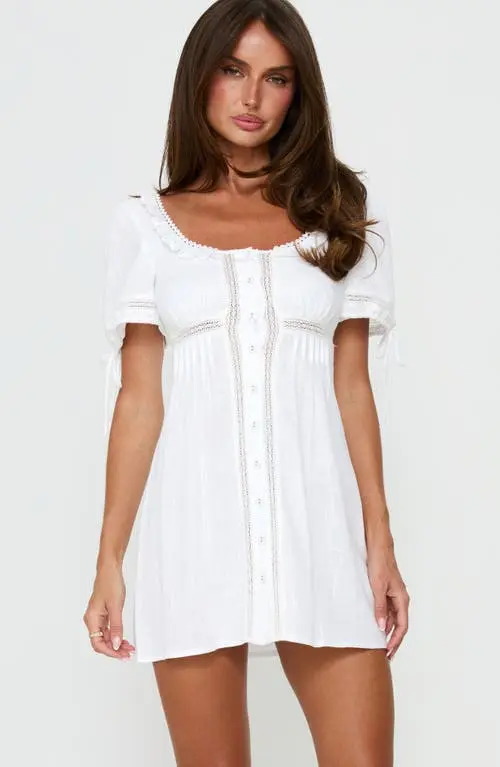 Princess Polly Indianah Pleat Lace Panel Minidress