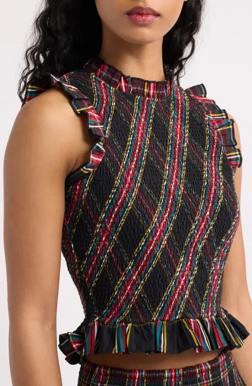 Saylor Bettina Plaid Sleeveless Cotton Top And Maxi Skirt Set