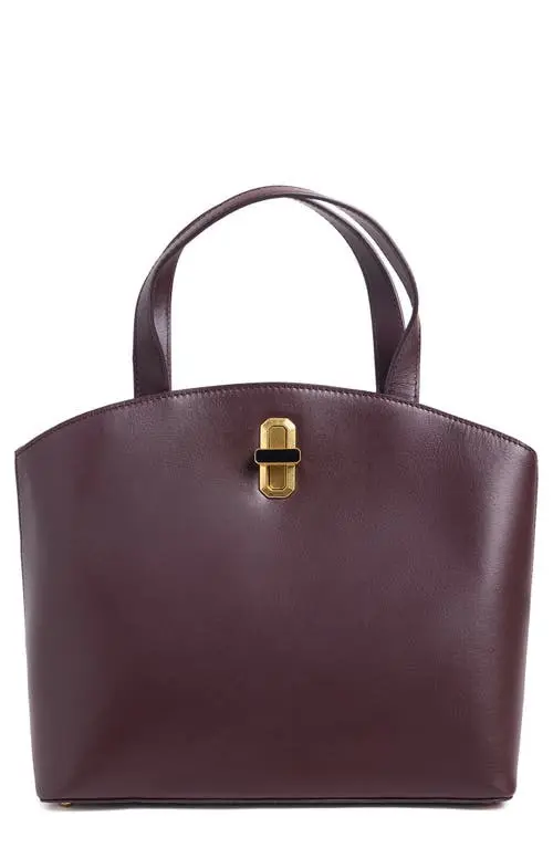 FAVORITE DAUGHTER Small Leather Dome Tote - Cherry Lacquer