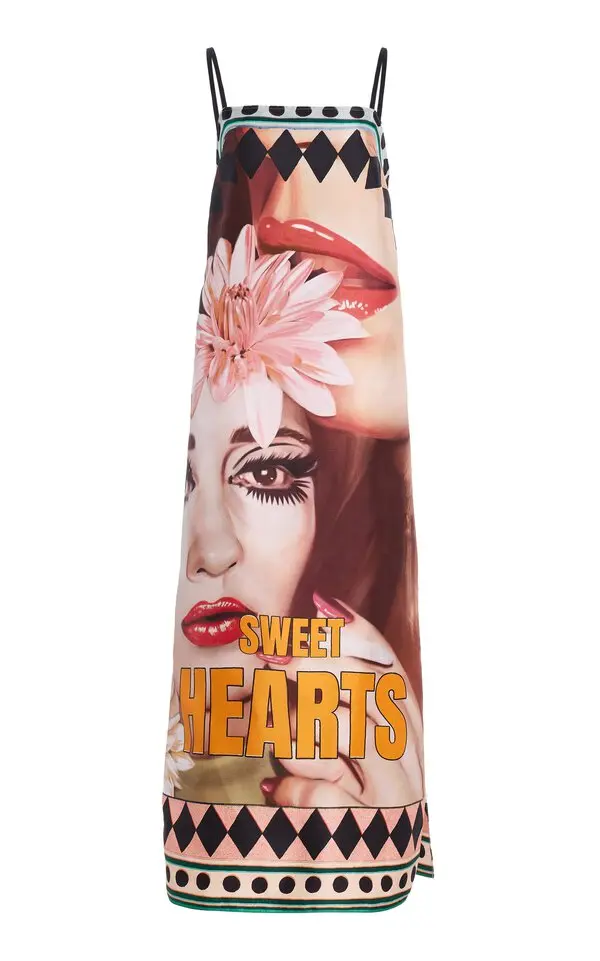 Altuzarra Cindi Poster Silk Slip Dress - Print