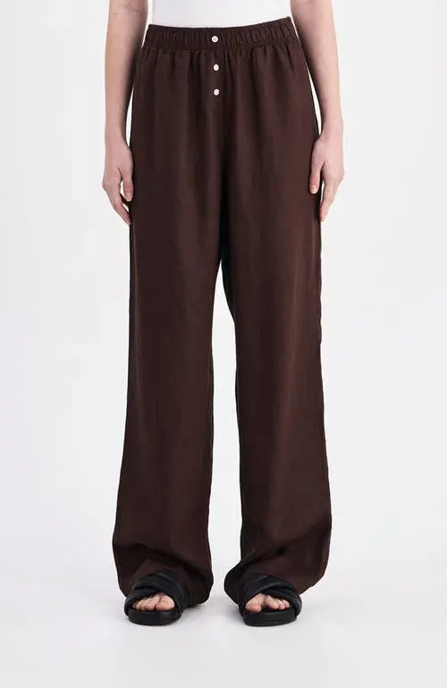 Nude Lucy Lounge Linen Pant - Chocolate
