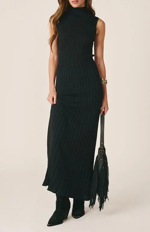 ALMA EN PENA Metallic Fitted Dress - Black