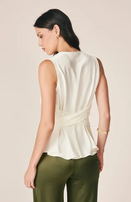 ALMA EN PENA Satin Blouse With A Bow At The Waist