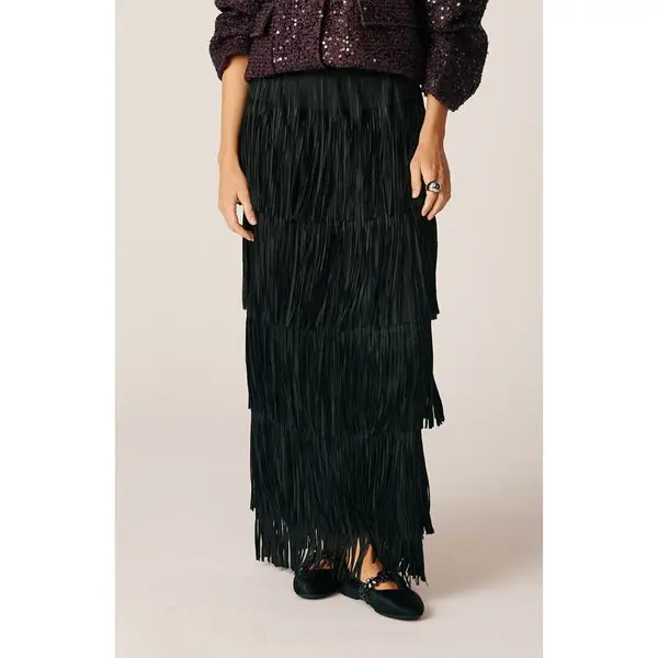 ALMA EN PENA Covered Skirt With Fringes