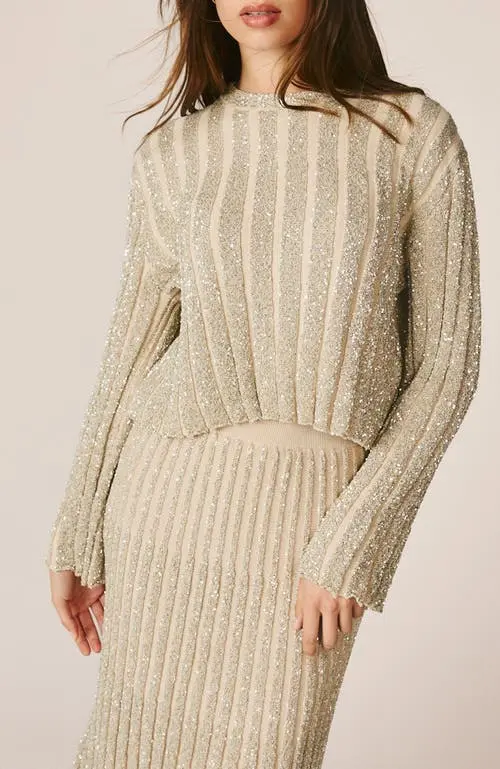 ALMA EN PENA Ribbed Top With Sequins