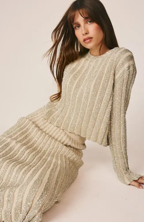 ALMA EN PENA Ribbed Top With Sequins