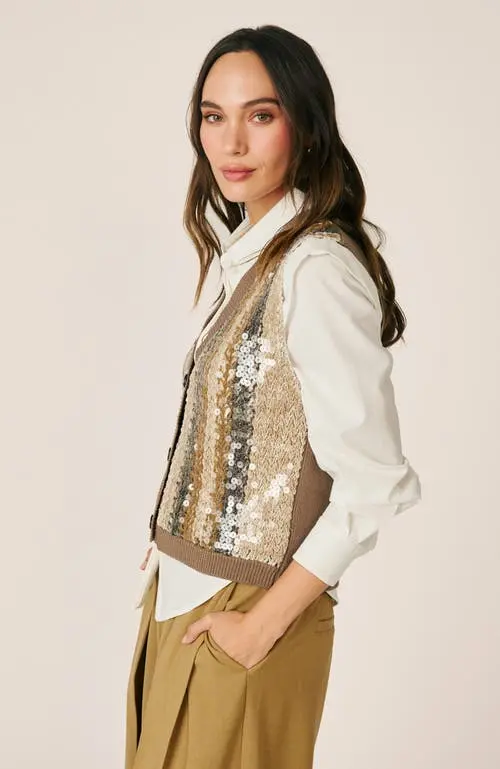 ALMA EN PENA Sequin Knit Vest