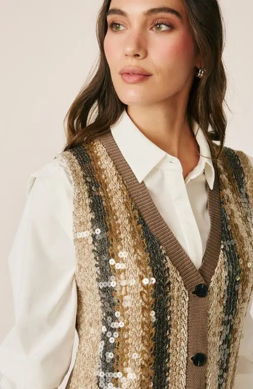 ALMA EN PENA Sequin Knit Vest
