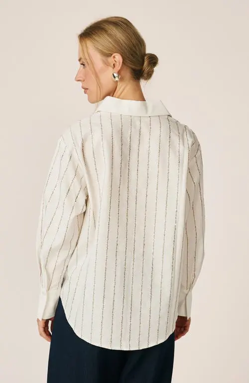 ALMA EN PENA Striped Shirt With Sequins