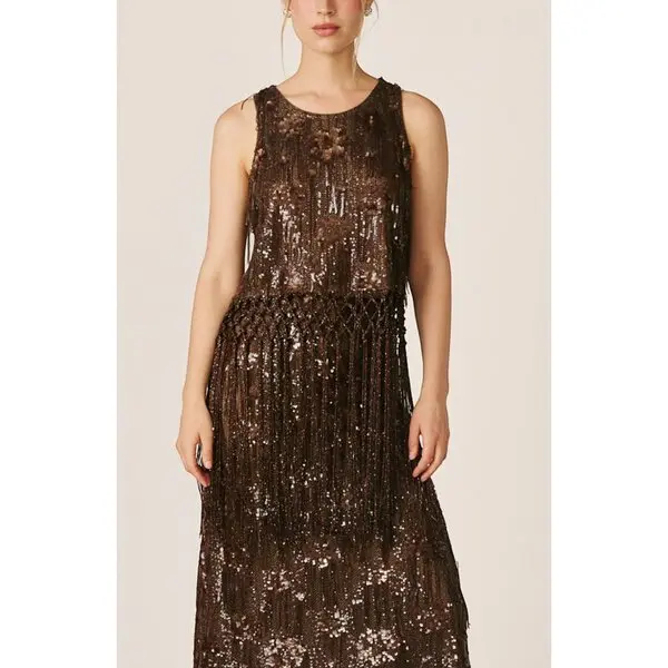 ALMA EN PENA Fringed Mesh Top