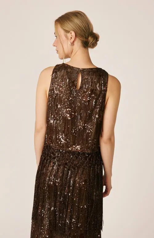 ALMA EN PENA Fringed Mesh Top